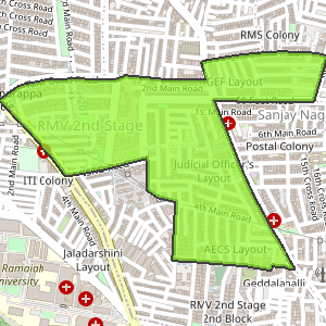 Raj Mahal Vilas 2nd Stage, Sanjayanagara, Bengaluru - Map, Pin Code ...